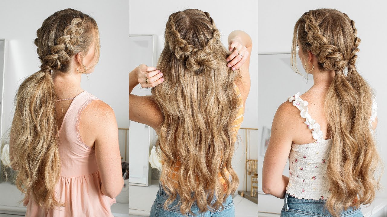 3 Double Braided Hairstyles Missy Sue Youtube