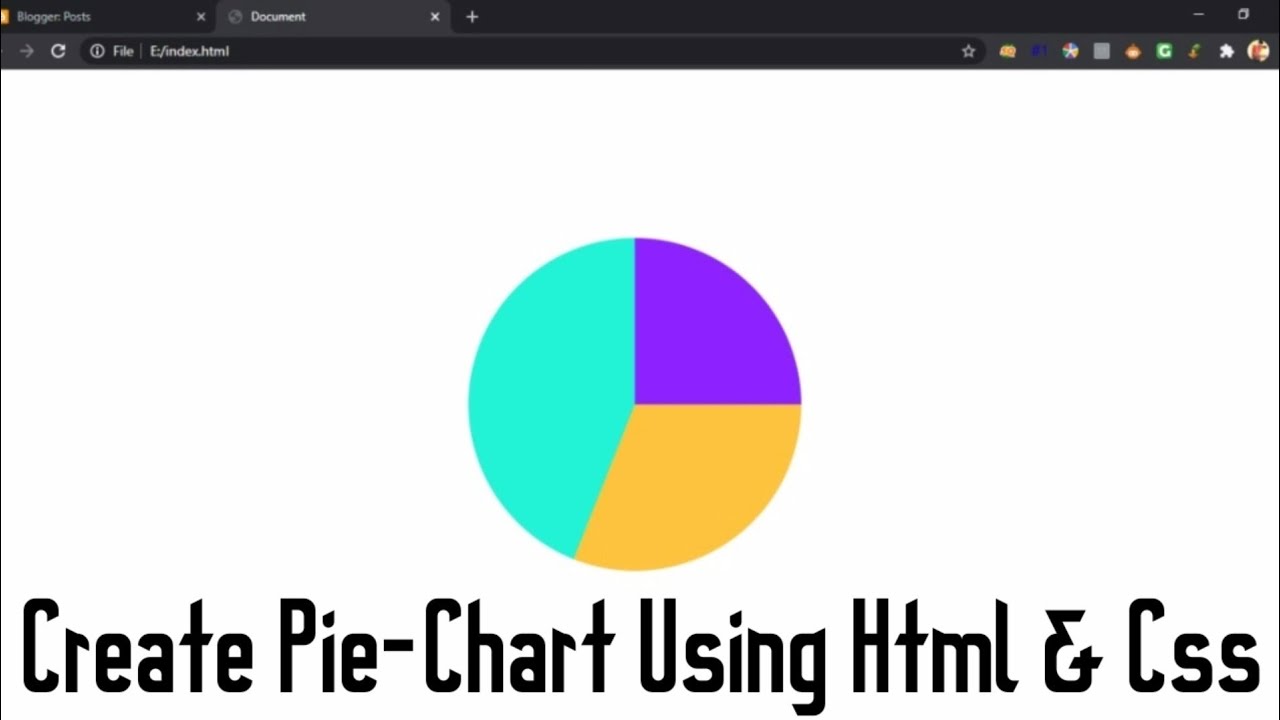 Create Pie Chart Using Html And Css Html And Css Piechart Tutorial