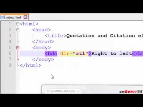 Html Tutorials 5 Quotations And Citation Elements Youtube