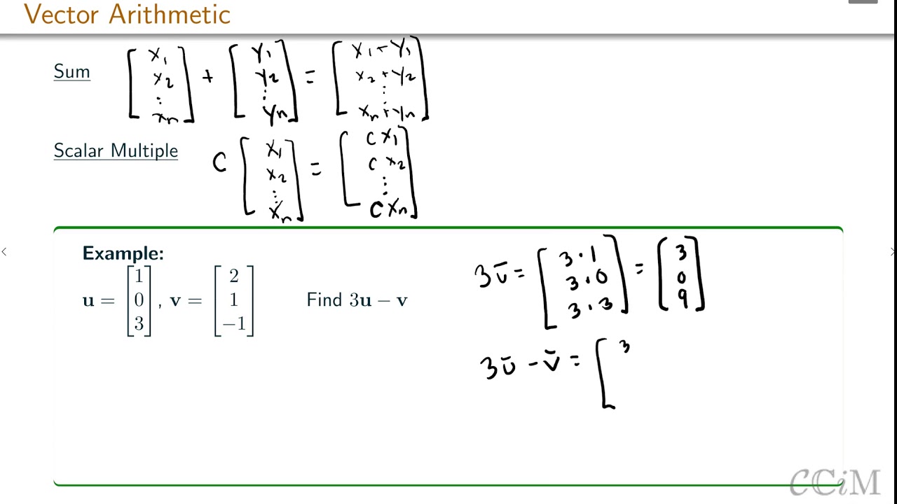 Vector Equations Vector Arithmetic Youtube