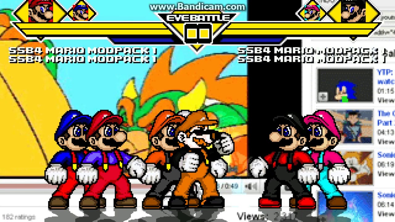 Mugen Match 29 Ssb4 Mario Modpack 1 4v4 Party Youtube