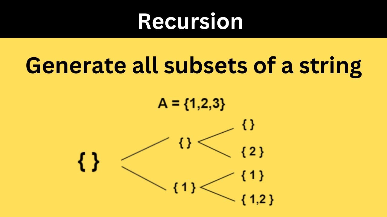 L3 Recursion Generate All Subsets Of A Given String Youtube