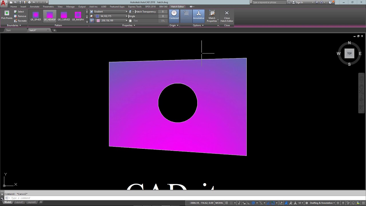 Autocad Tutorial Lesson 2 5 Hatch Complete Beginners Course Youtube