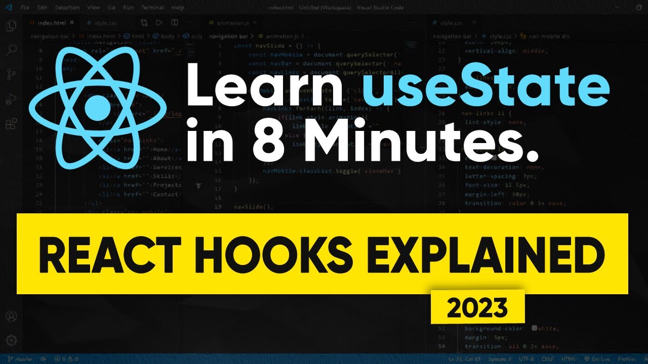 Learn Usestate In 8 Minutes React Hooks Explained 2023 Youtube