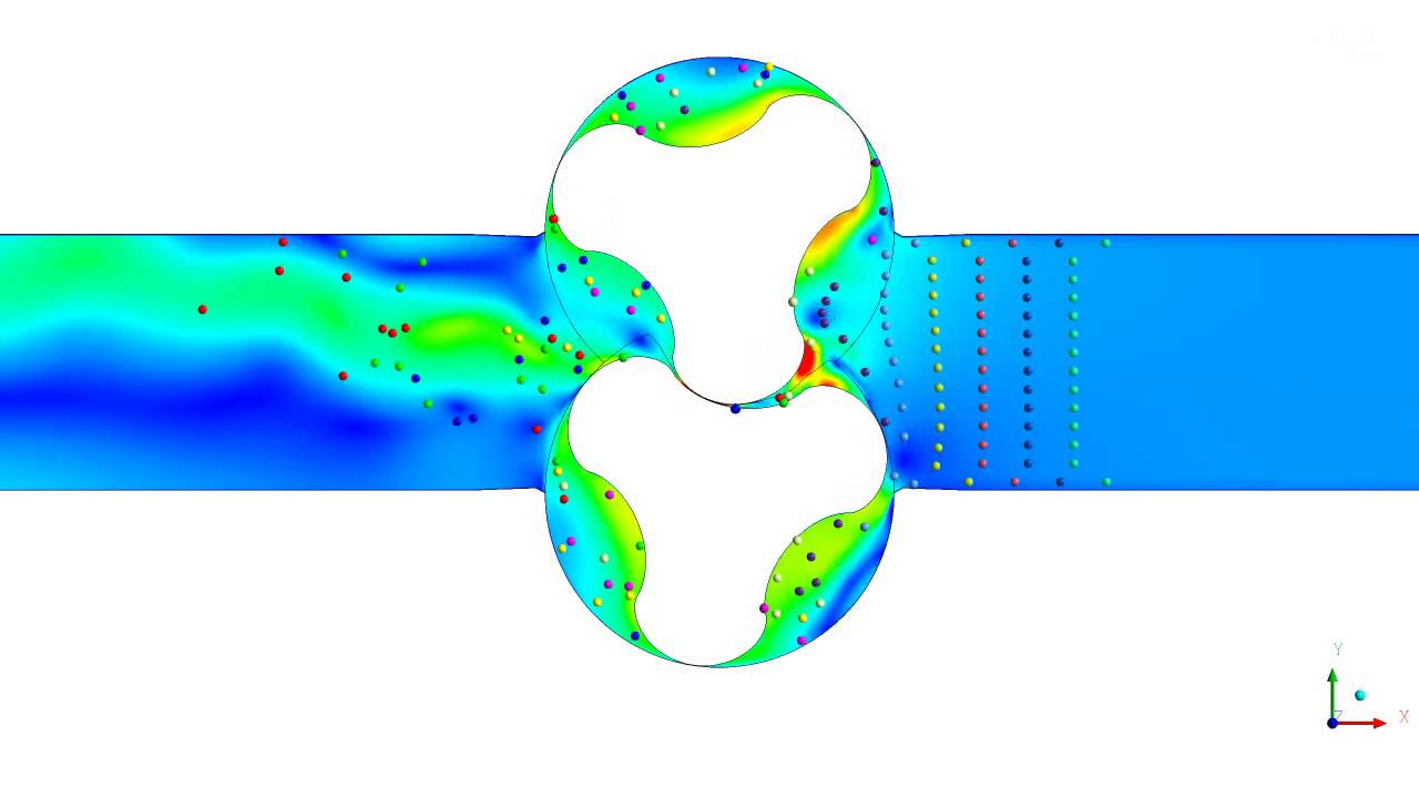Cfx Berlin Video Particle Traces In A Lobe Pump Cfd Analysis Youtube
