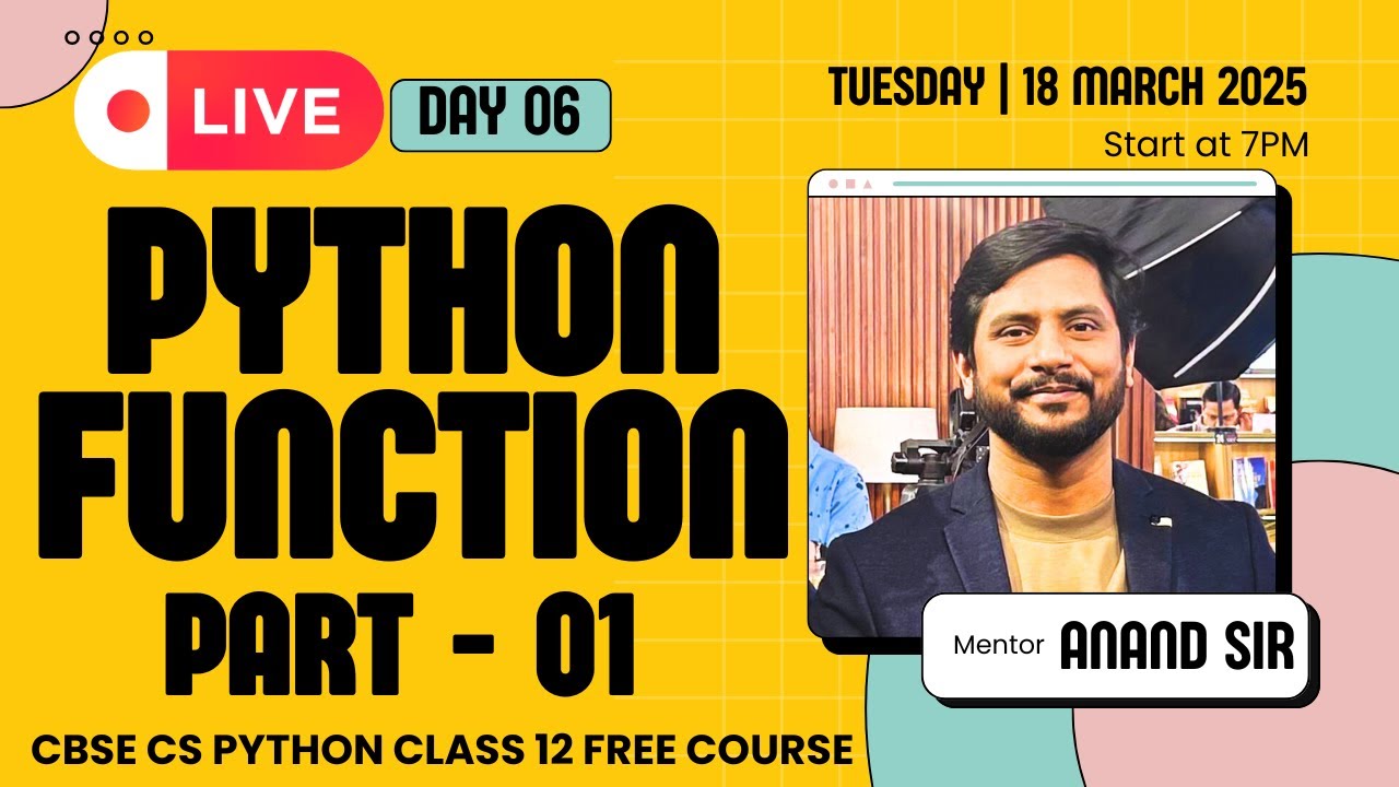 Day 06 Cs Python Class 12 Chapter 03 Python Function Important