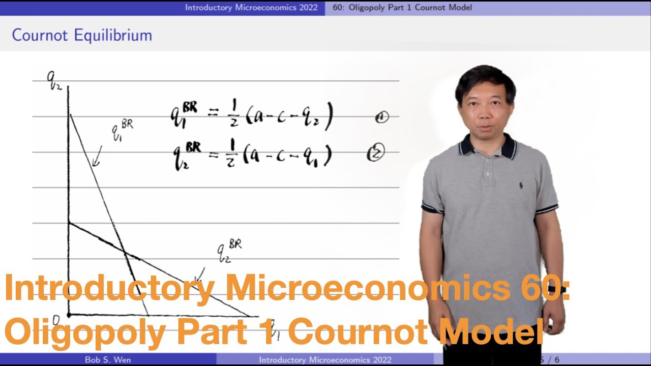 Introductory Microeconomics 60 Oligopoly Part 1 Cournot Model Youtube