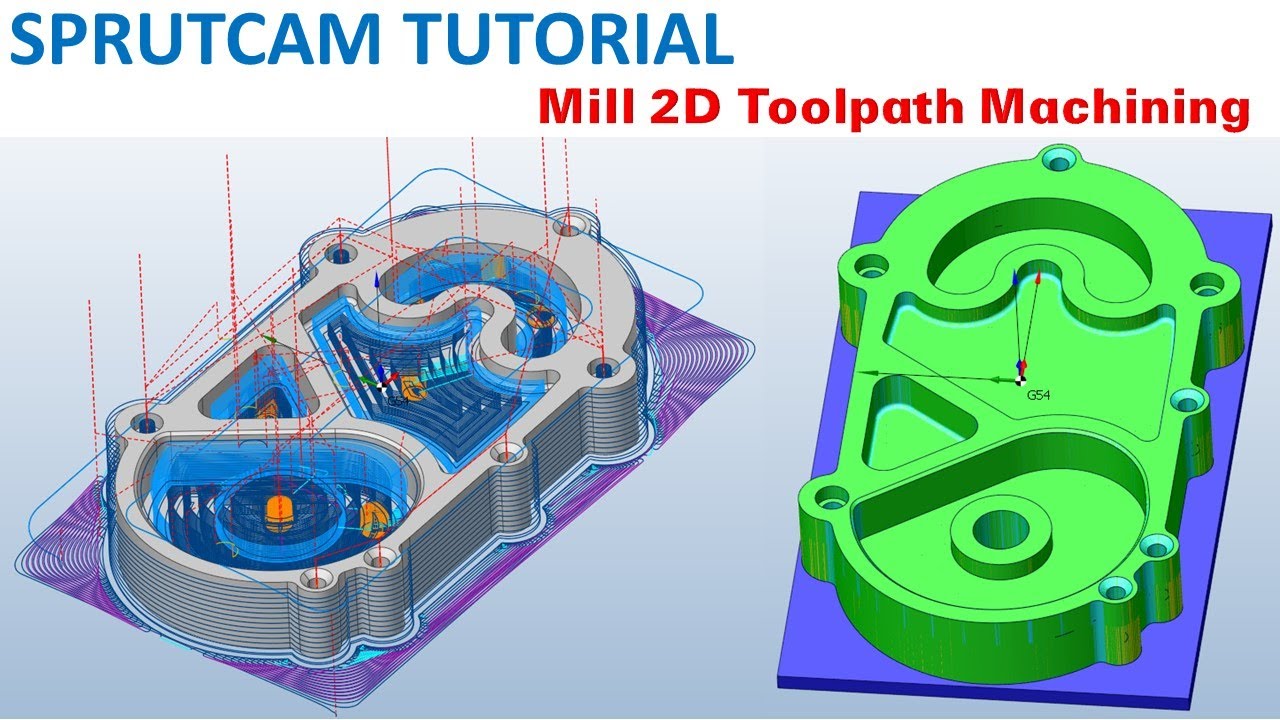 Sprutcam Tutorial 206 Sprutcam Mill 2d Toolpath Youtube