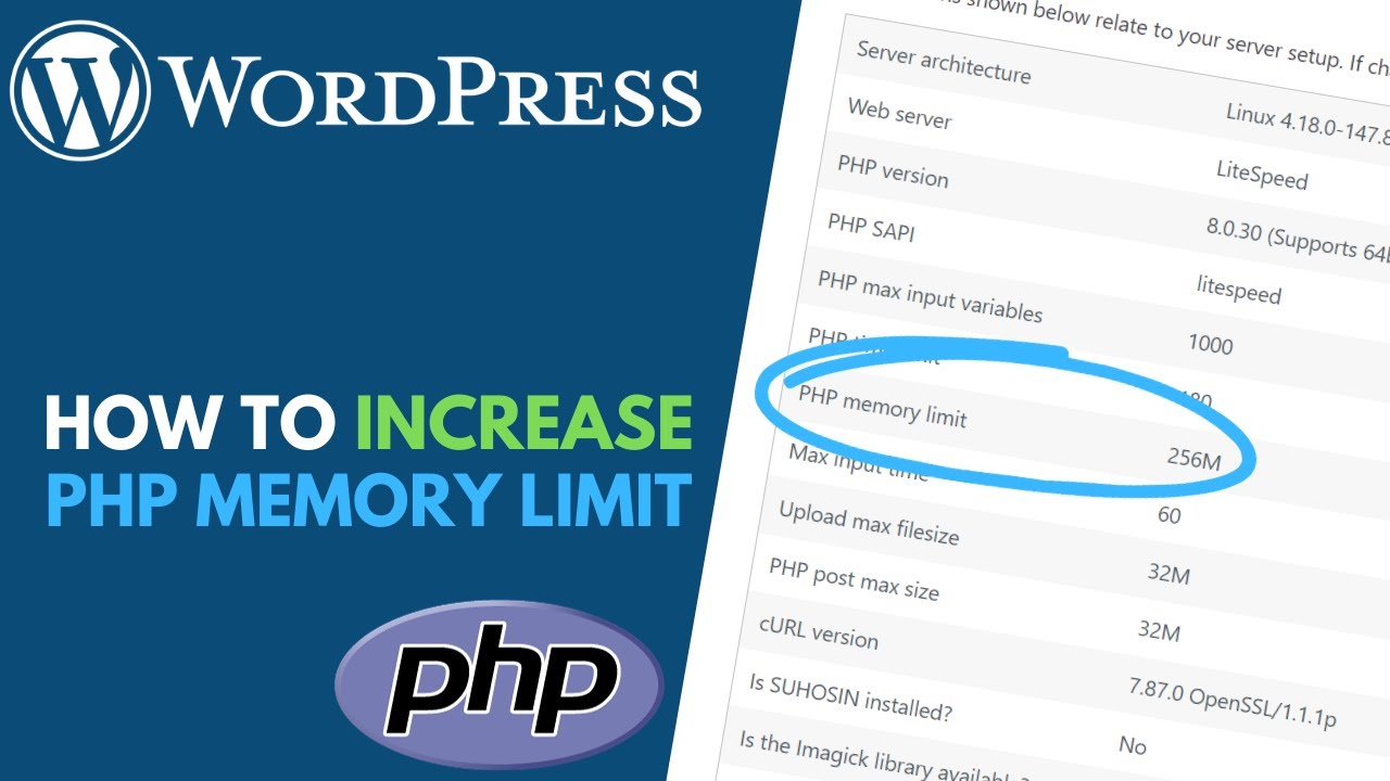 Wordpress How To Increase Php Memory Limit Youtube