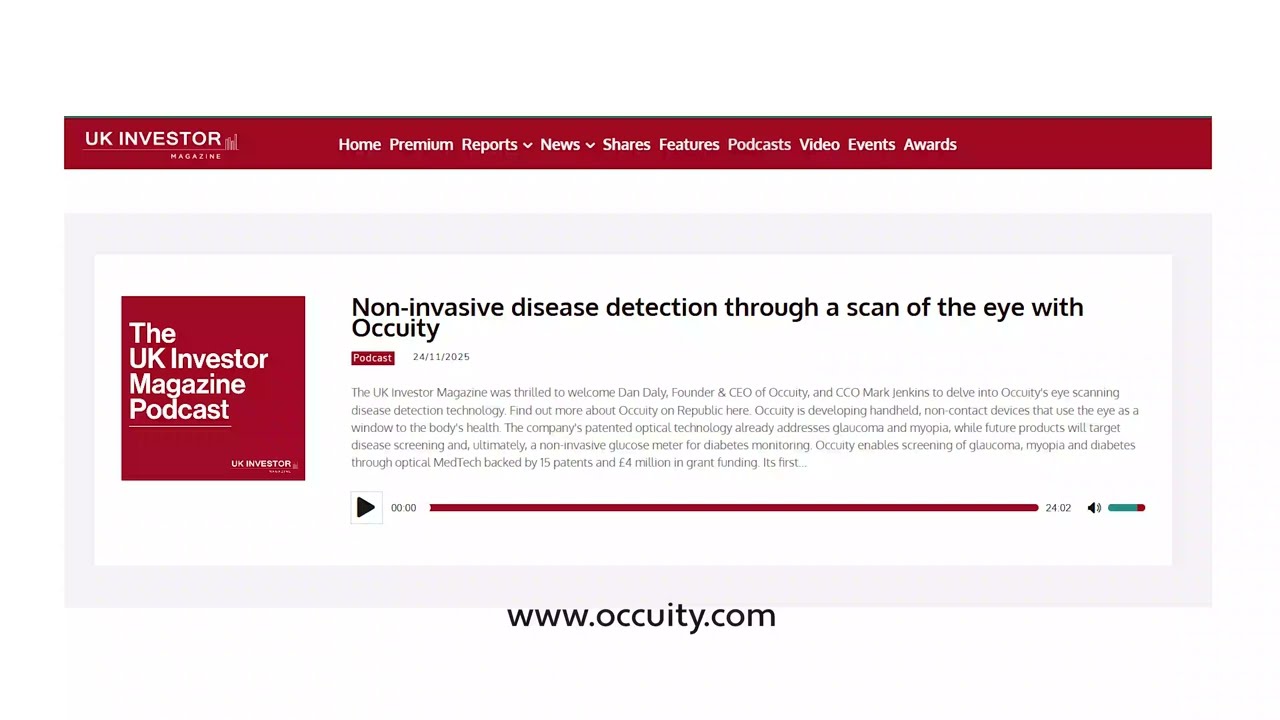 Listen Occuity Invited Onto The Uk Investor Magazine Podcast