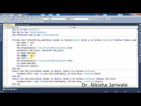 Vb Net Tutorials Add Toolstrip Control Dynamically At Runtime