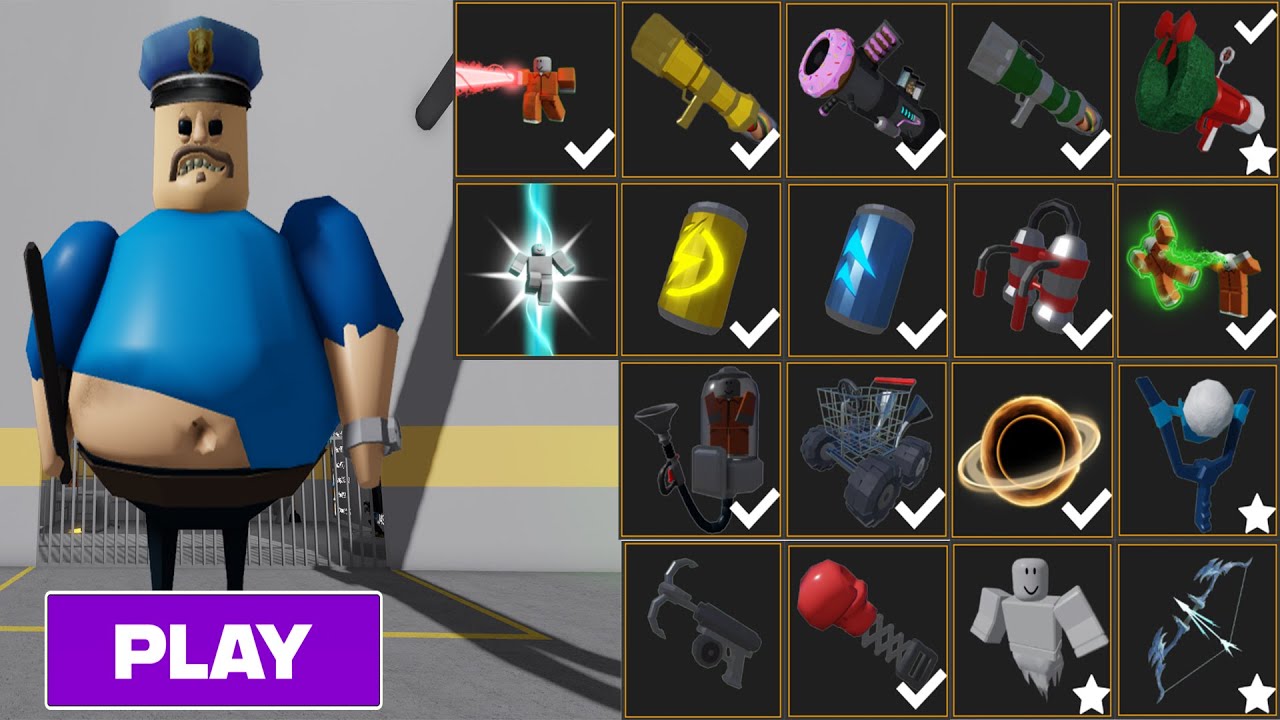 Barry S Prison Run Obby Easy Mode Use All Items All Bosses