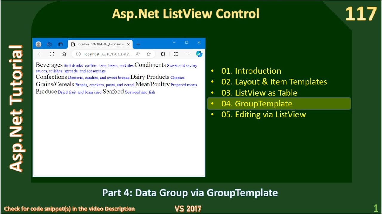 Listview Control Part 4 Using The Grouptemplate Asp Net Tutorial