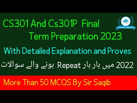Cs301 Final Term Preparation 2023 Cs301p Final Term Preparation Cs301