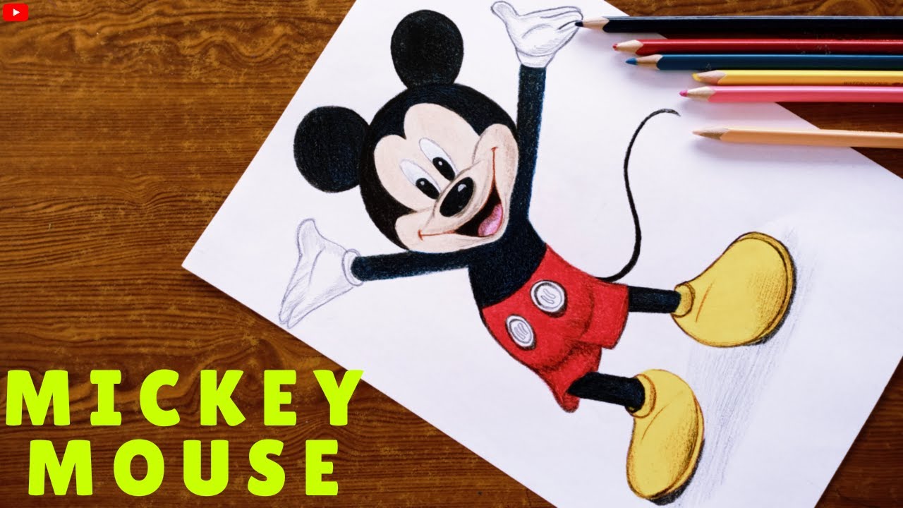 Drawing Mickey Mouse Timelapse Video Easy Drawing Tutorial For Kids