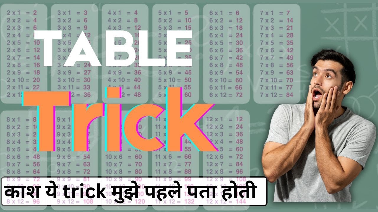 Table Trick Maths How To Find The Table Youtube