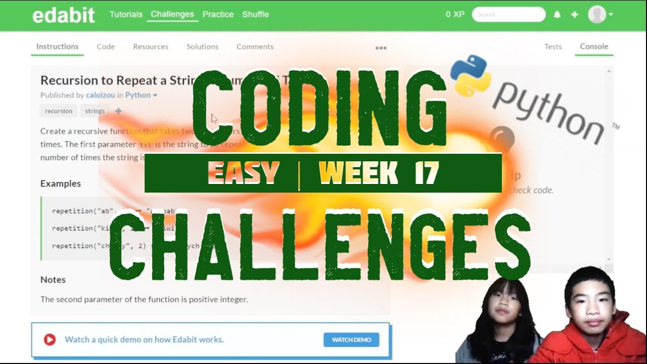 Learn To Code Python Coding Challenges In Easy Week 17 Youtube