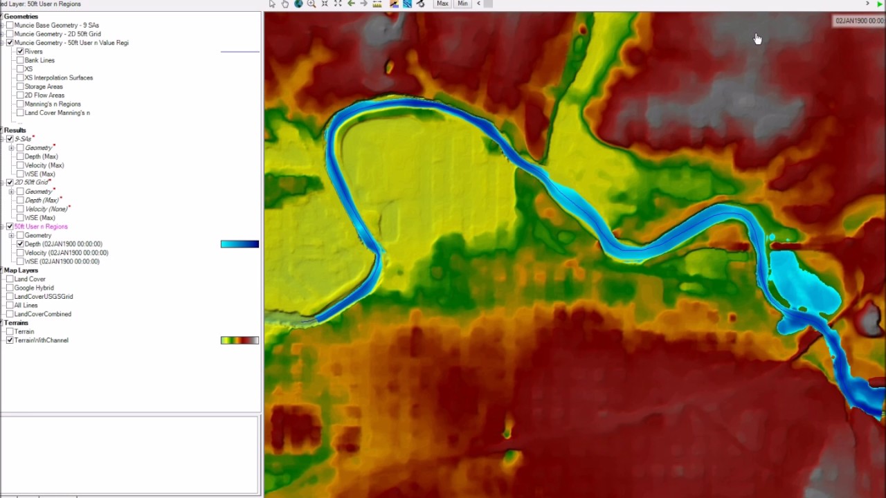 Flood Progression Visualization From 2d Hec Ras Model Youtube