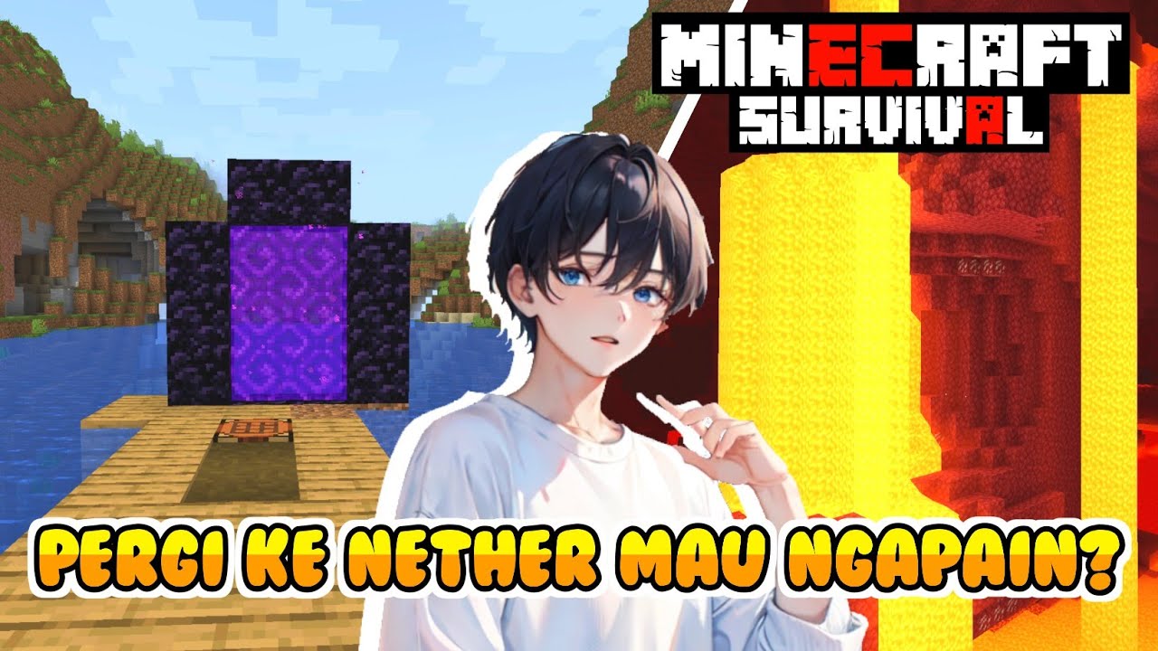 Menjelajahi Nether Di Minecraft Suvival Minecraft Survival Youtube