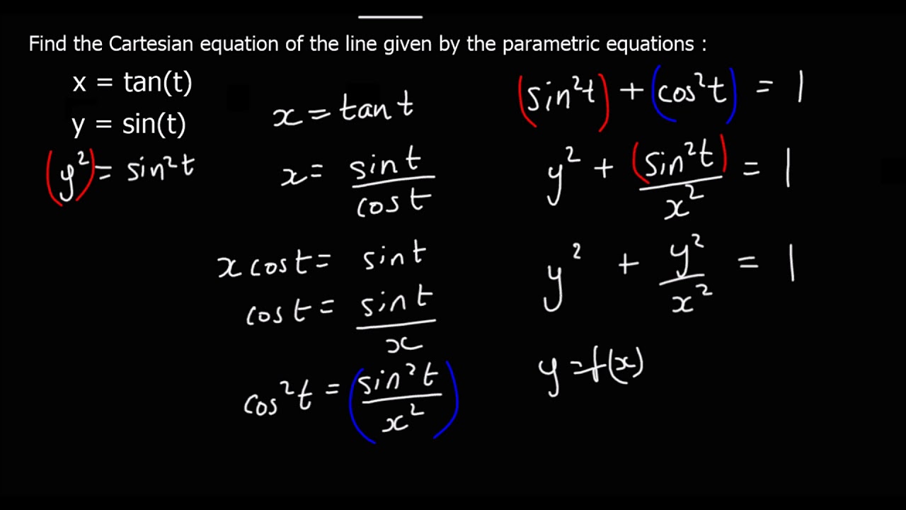 Parametric Equations Finding The Parametric Equations Of A Line