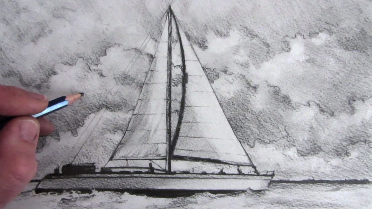How To Draw A Boat Sailing Boat Youtube
