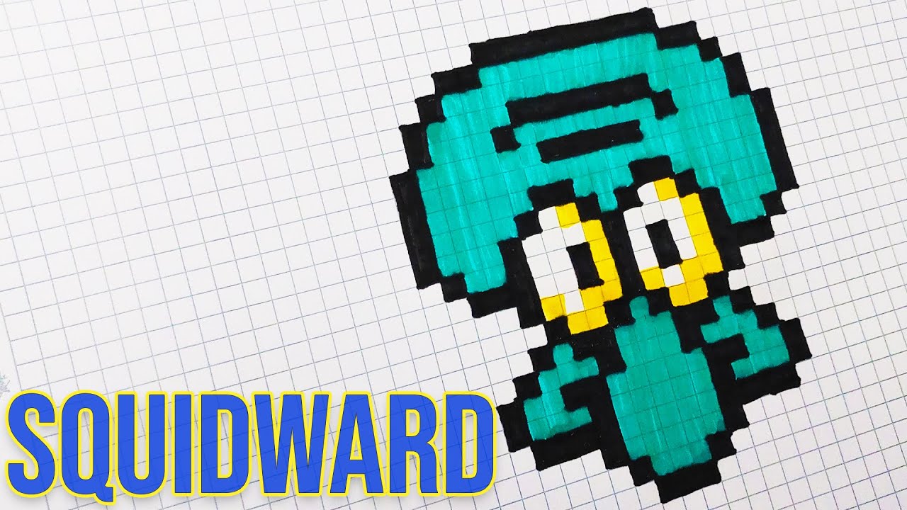 How To Draw Squidward Drawing Squidward Face Handmade Pixel Art