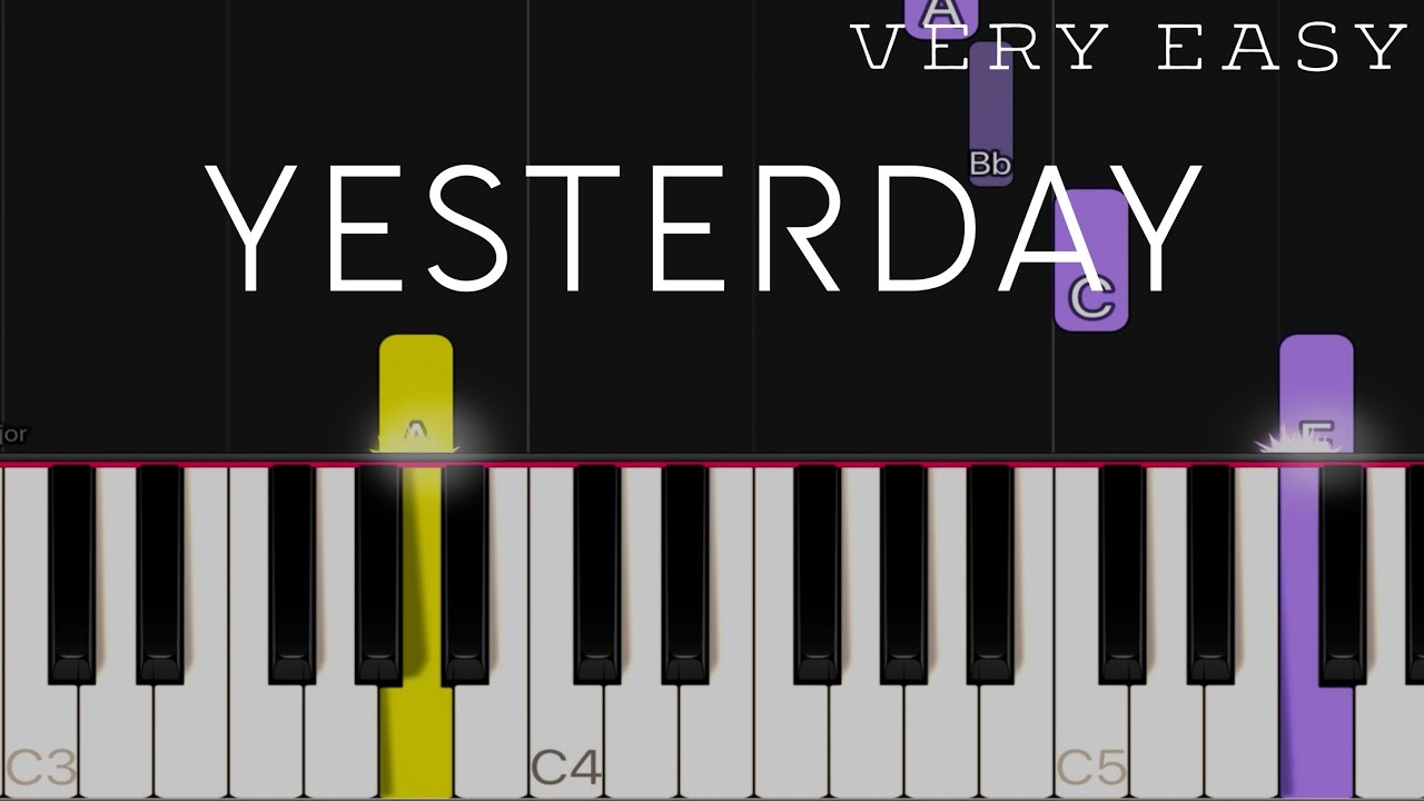Yesterday The Beatles Very Easy Piano Tutorial Chords Chordify