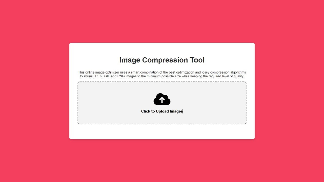 Image Compressor Tool Using Html Css Javascript Build Your Own