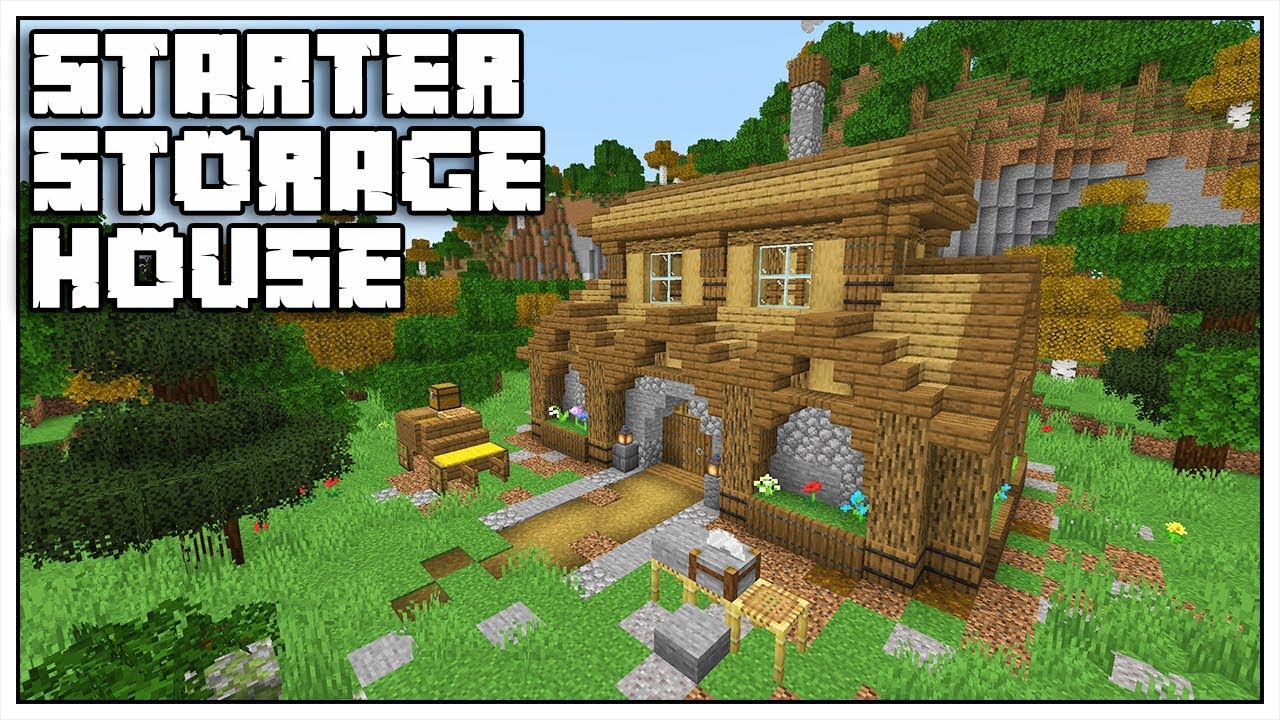 Minecraft Starter Storage House Tutorial Youtube