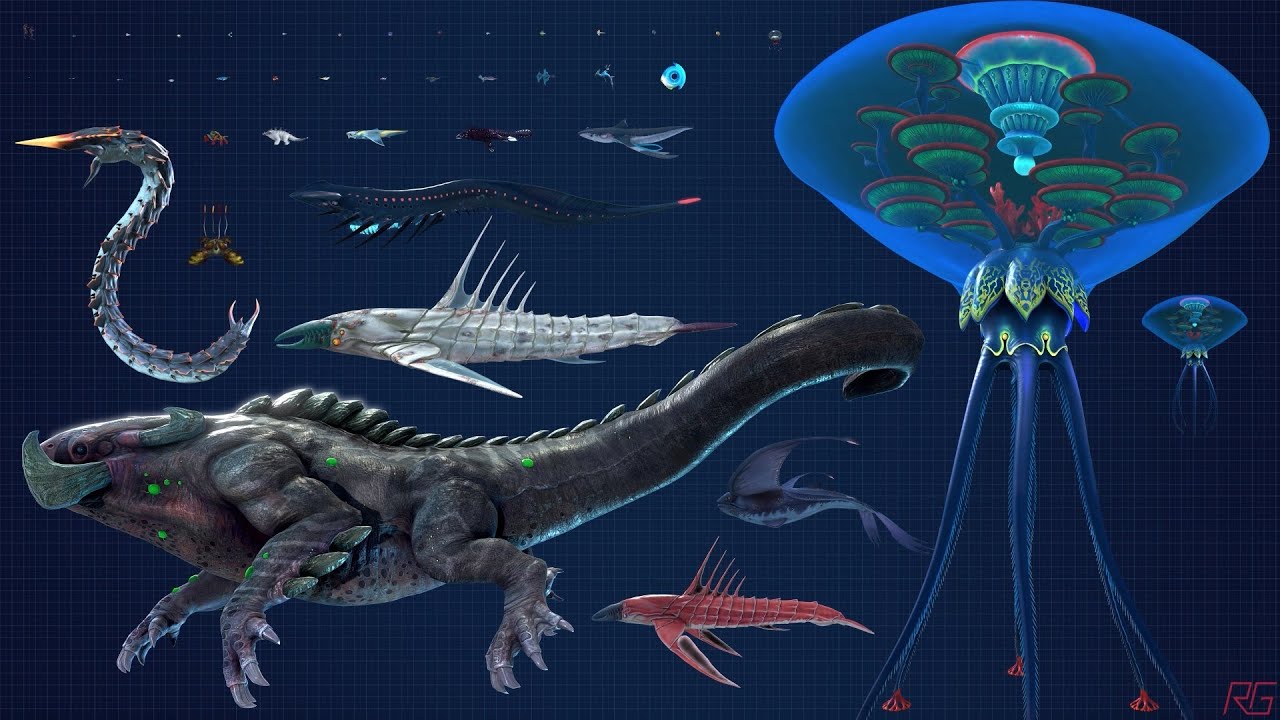 All Leviathan And All Creature Size Comparison In Subnautica Below Zero