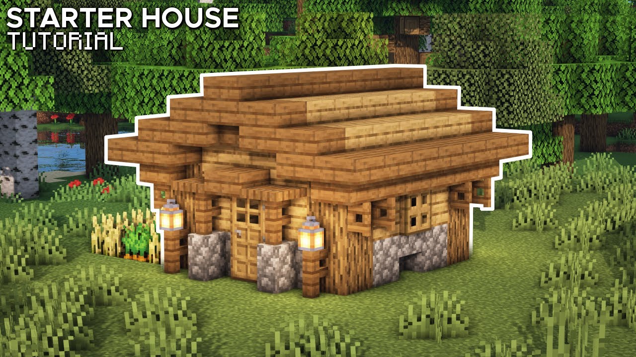 Minecraft How To Build A Simple Starter House Small Wooden House