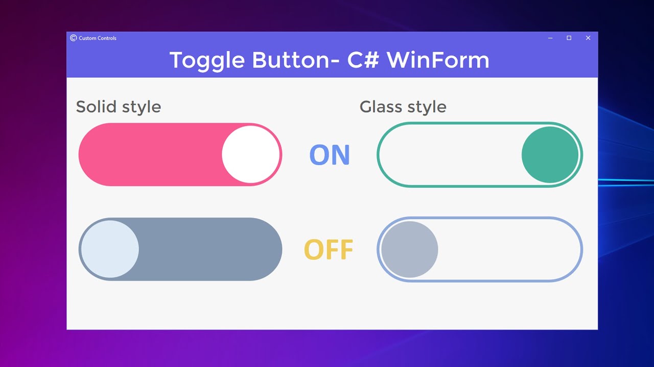 Toggle Button Winform C Youtube