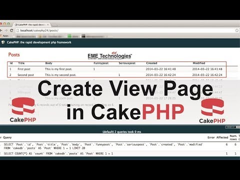 How To Create View Page In Cakephp Youtube