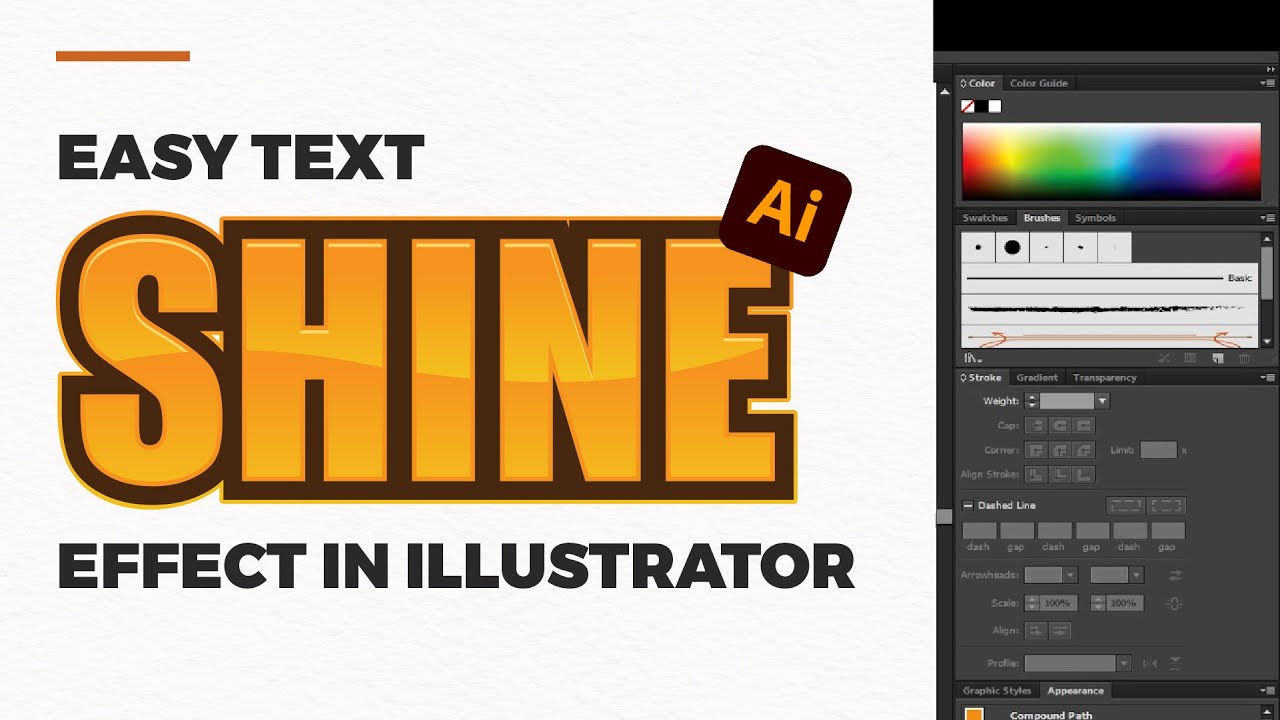 Text Shine Effect Adobe Illustrator Tutorial Youtube