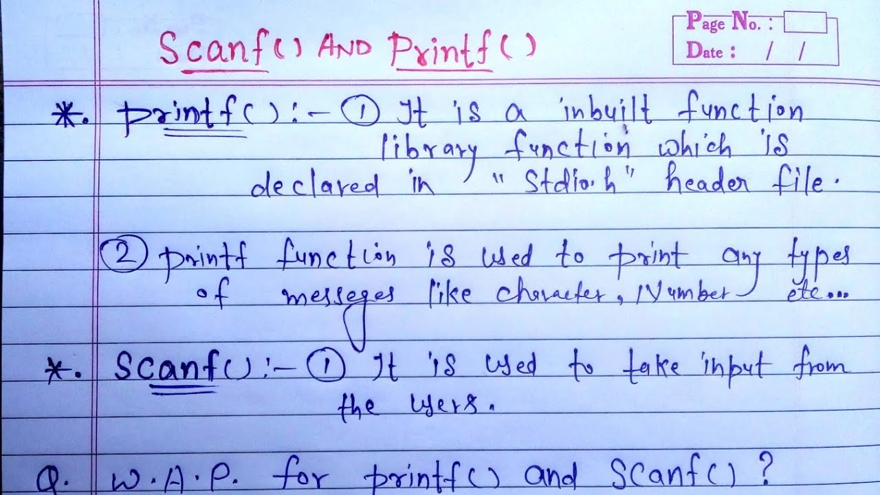 Printf And Scanf Functions In C Programming Printf And Scanf With