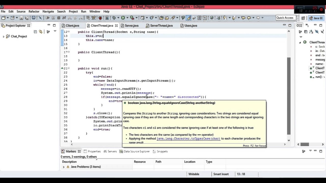 Chat Java Thread Y Socket Youtube