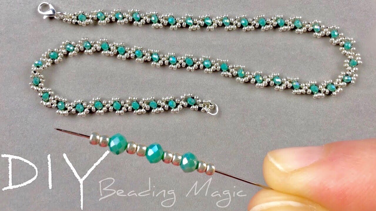 Simple Beaded Necklace Tutorial Easy Seed Bead Necklace Youtube