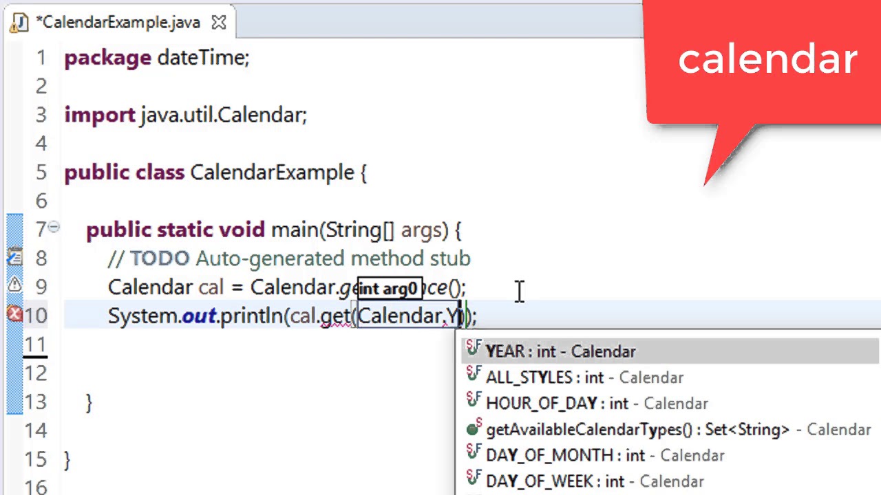 76 Calendar Class In Java Youtube