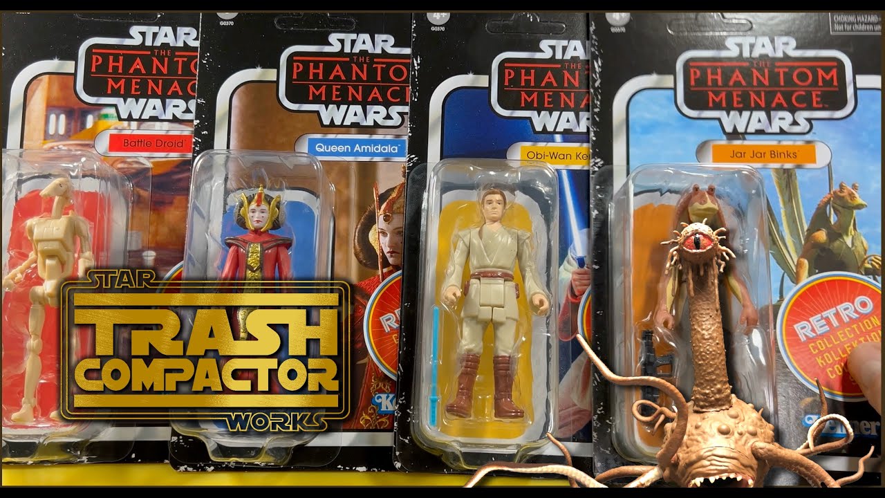 Opening The Phantom Menace Retro Collection Figures Youtube