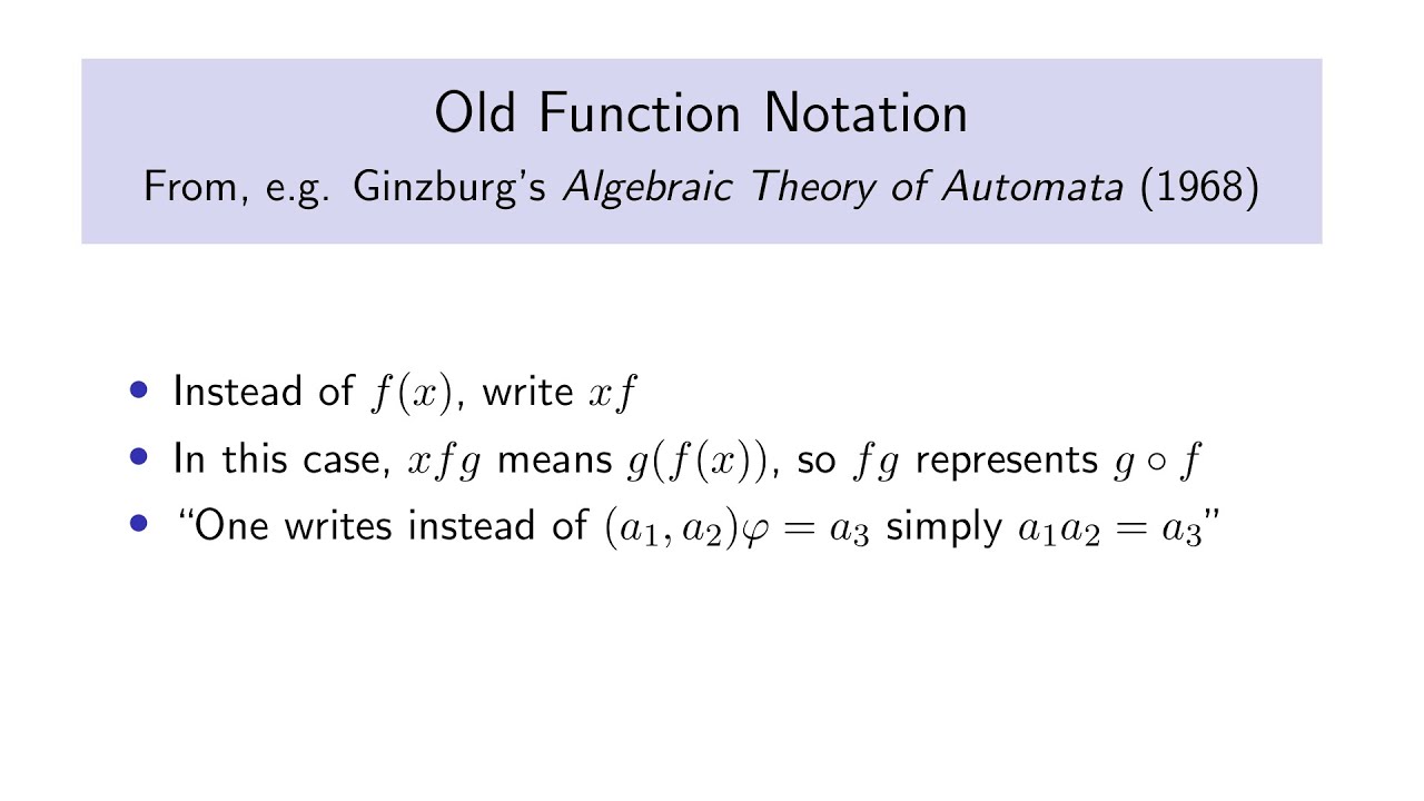 Some Old Function Notation Youtube