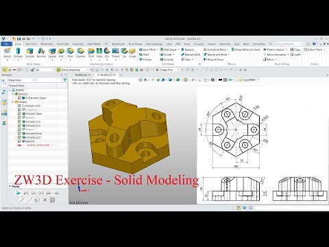 Zw3d Exercise 21 Solid Modeling Youtube