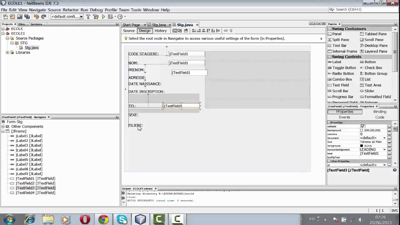 Application Java Programmation Oriente Objet Darija Interface Grafique
