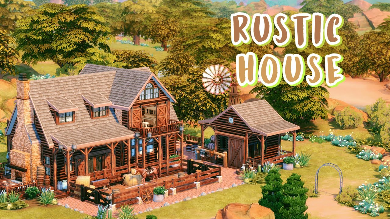Rustic House No Cc The Sims 4 Speed Build Sims4horseranch Youtube