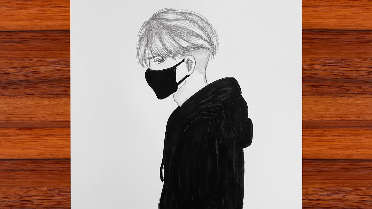 رسم ولد انمي سهل للمبتدئين بقلم الرصاص خطوة بخطوة تعليم الرسم