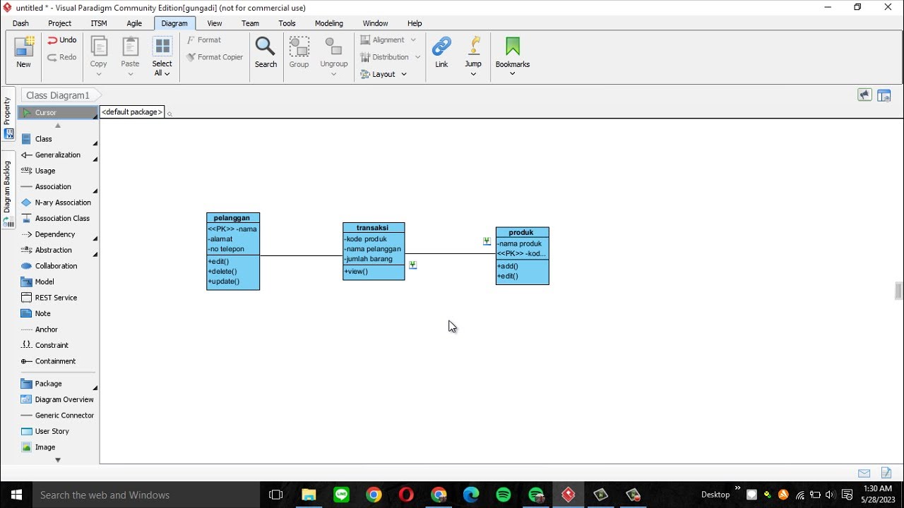 Cara Membuat Class Diagram Di Visual Paradigm Youtube