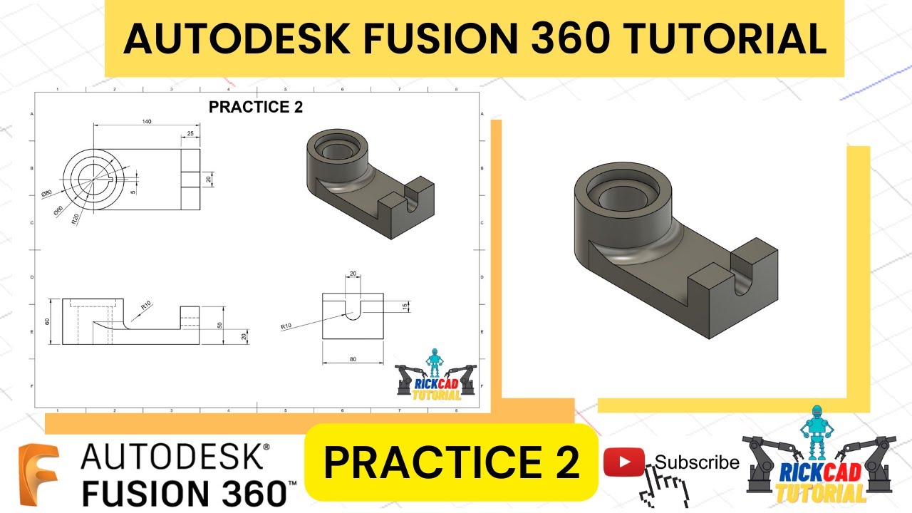 Autodesk Fusion 360 Tutorial Practice Exercise 2 Fusion 360