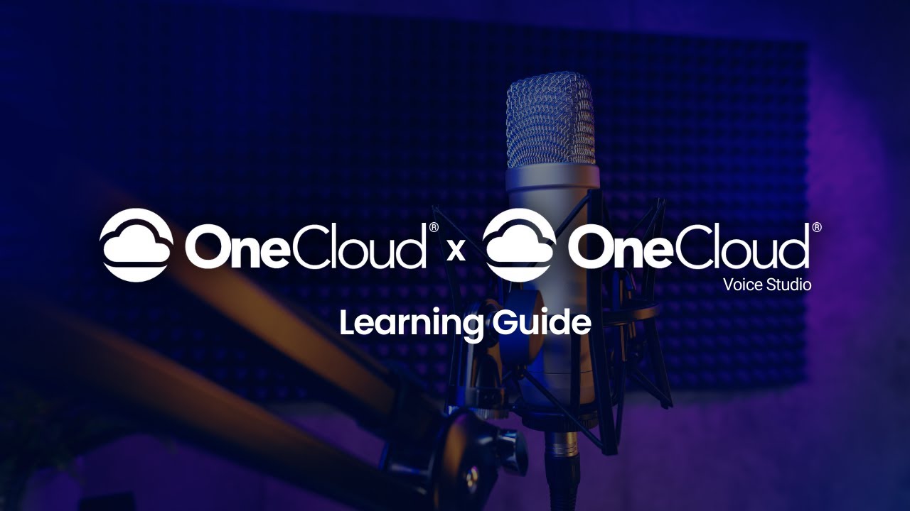 Onecloud Voice Studio Learning Guide Youtube