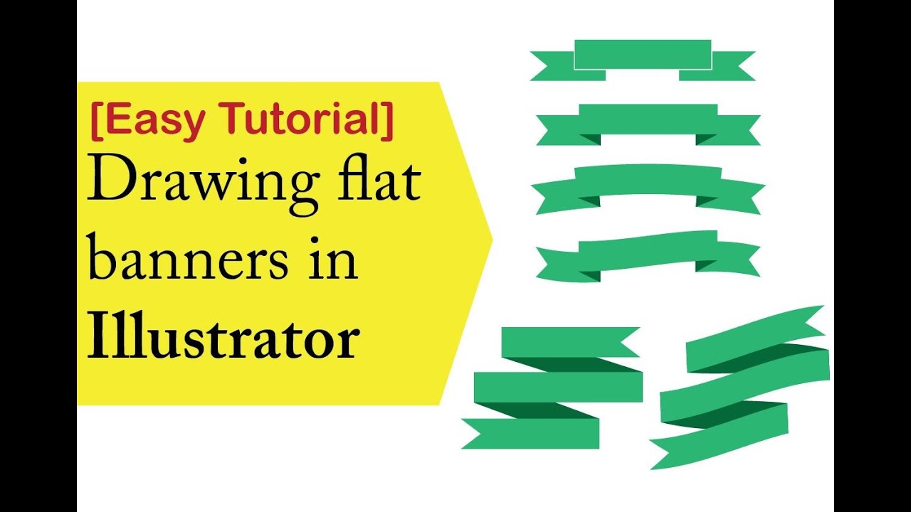 Drawing Banners Ribbons In Illustrator Easy Youtube
