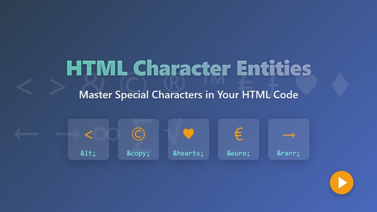 Html Character Entities Beginner S Guide To Special Characters