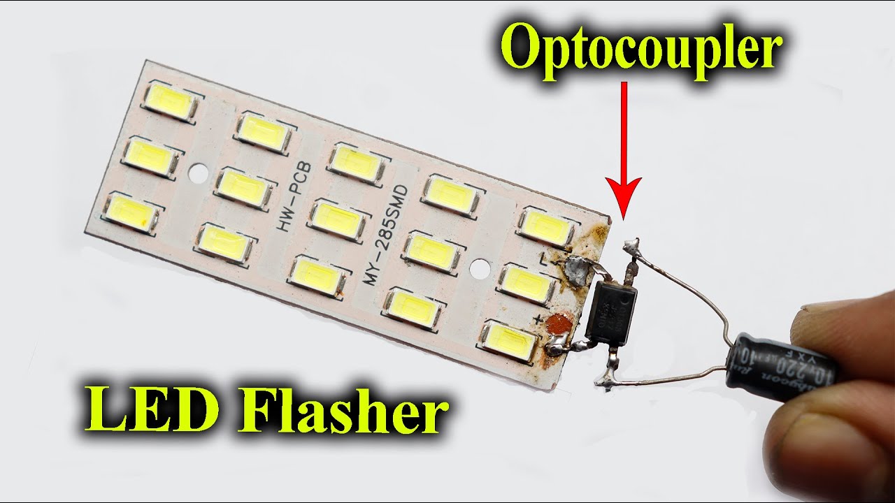 Led Flasher Using Optocoupler Youtube